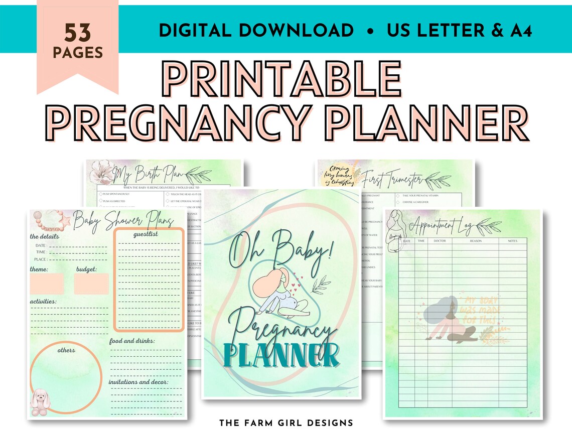 Printable Pregnancy Planner Pregnancy Journal Baby Planner | Etsy