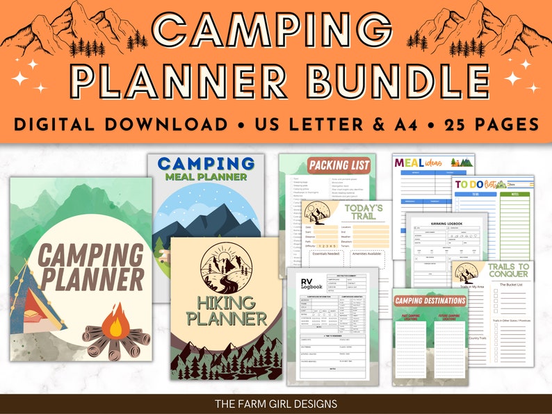 Camping Planner Printable Camping Journal RV Checklist - Etsy