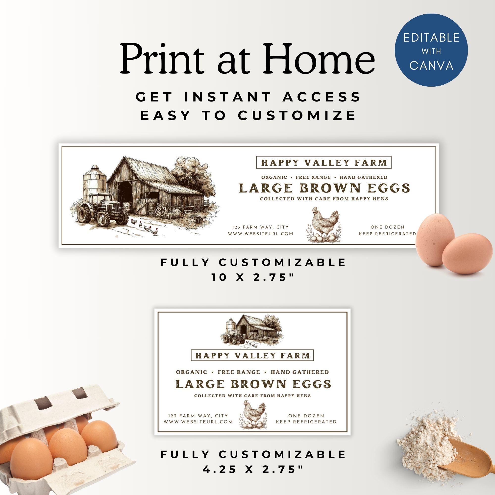 Egg Carton Labels Digital Download, Egg Carton Label Template, Farm ...