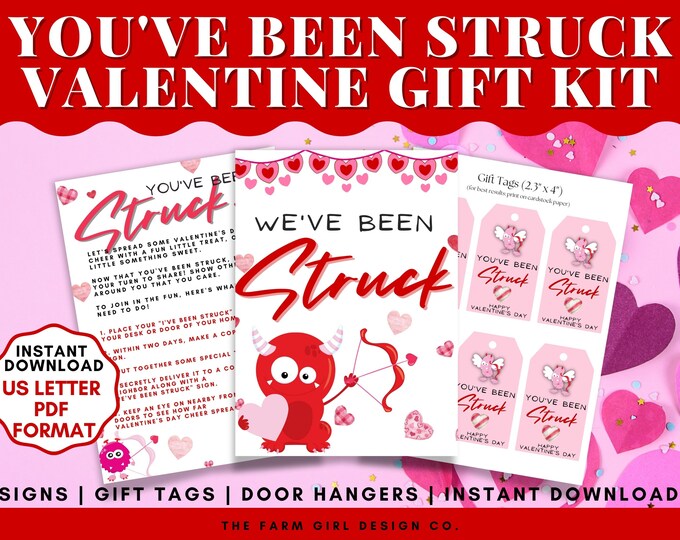 Printable You've Been Struck Valentine Kit, I've Been Mugged Printable ...
