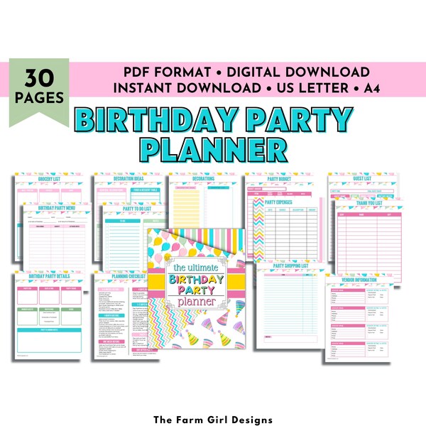 Birthday Party Plan Etsy