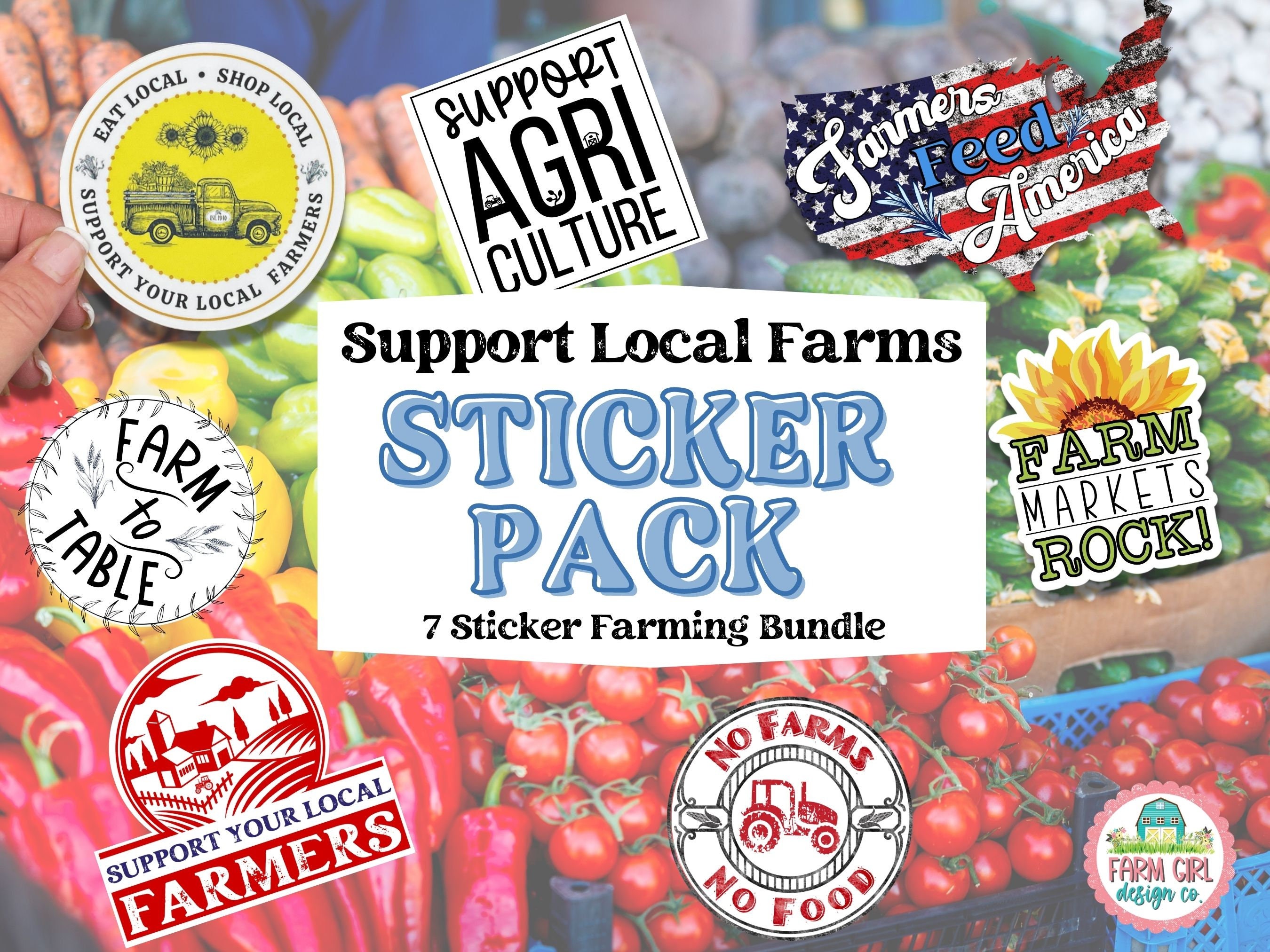 Farming Sticker Pack Support Local Farms Sticker Bundle No - Etsy