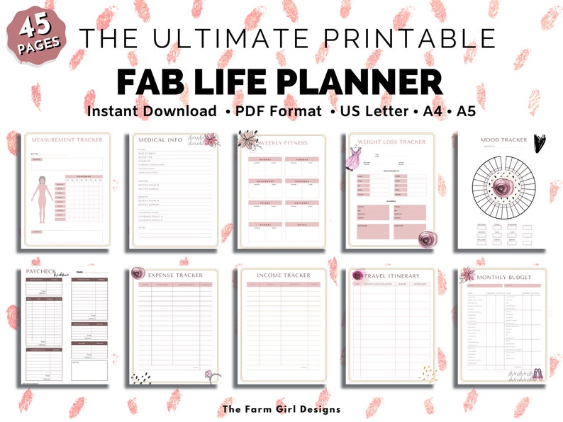 Fab Life Printable Planner Printable Planner Daily Planner - Etsy