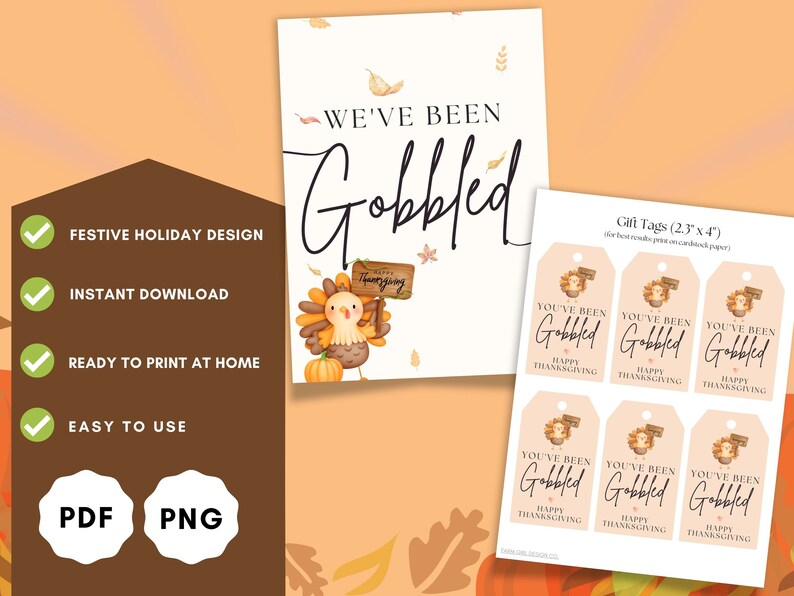 You've Been Gobbled Thanksgiving Game Printable We've - Etsy