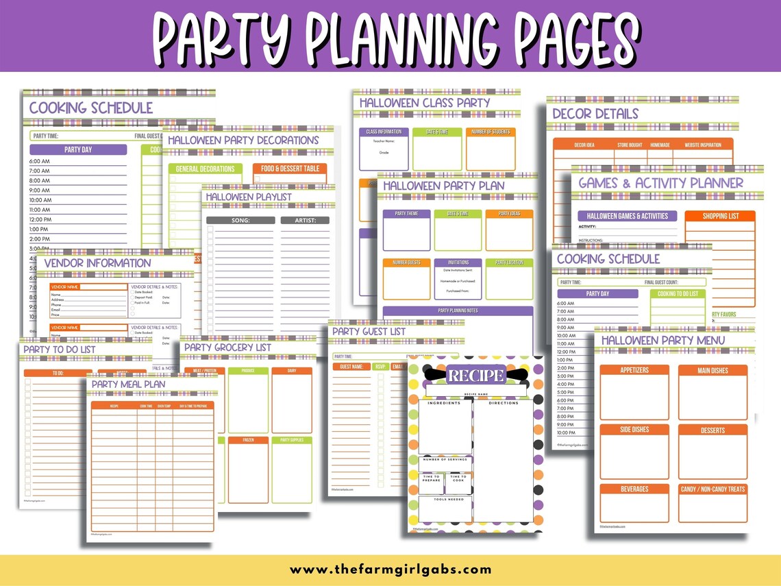 Halloween Planner Printable Halloween Party Planning Kit - Etsy