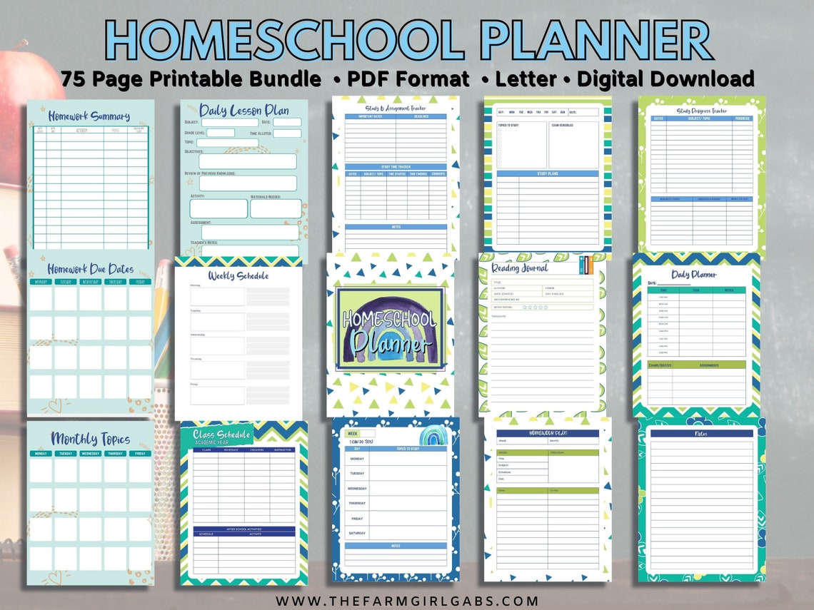 Printable Homeschool Planner Homeschool Printable Homeschool - Etsy