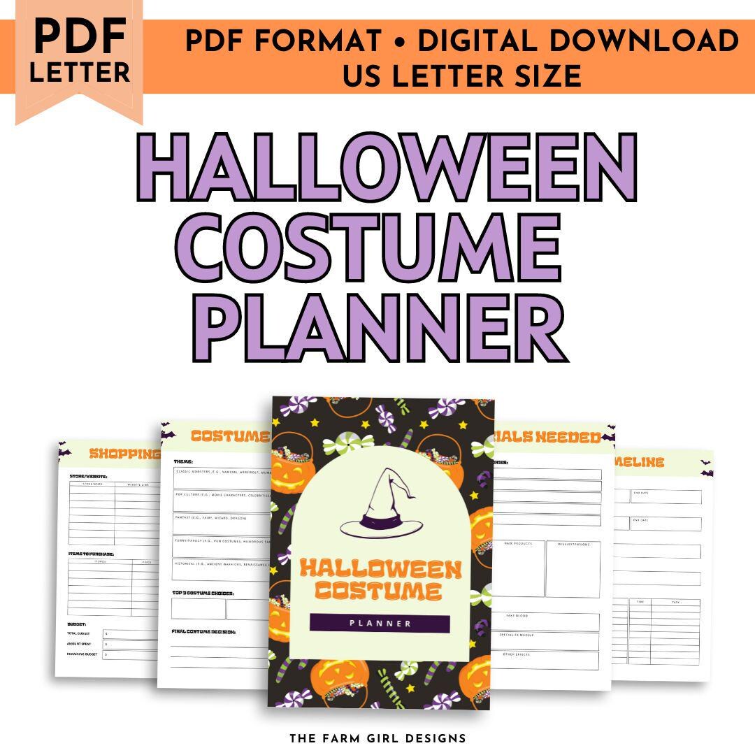 Halloween Costume Planner, Halloween Party Planning Kit, Halloween ...