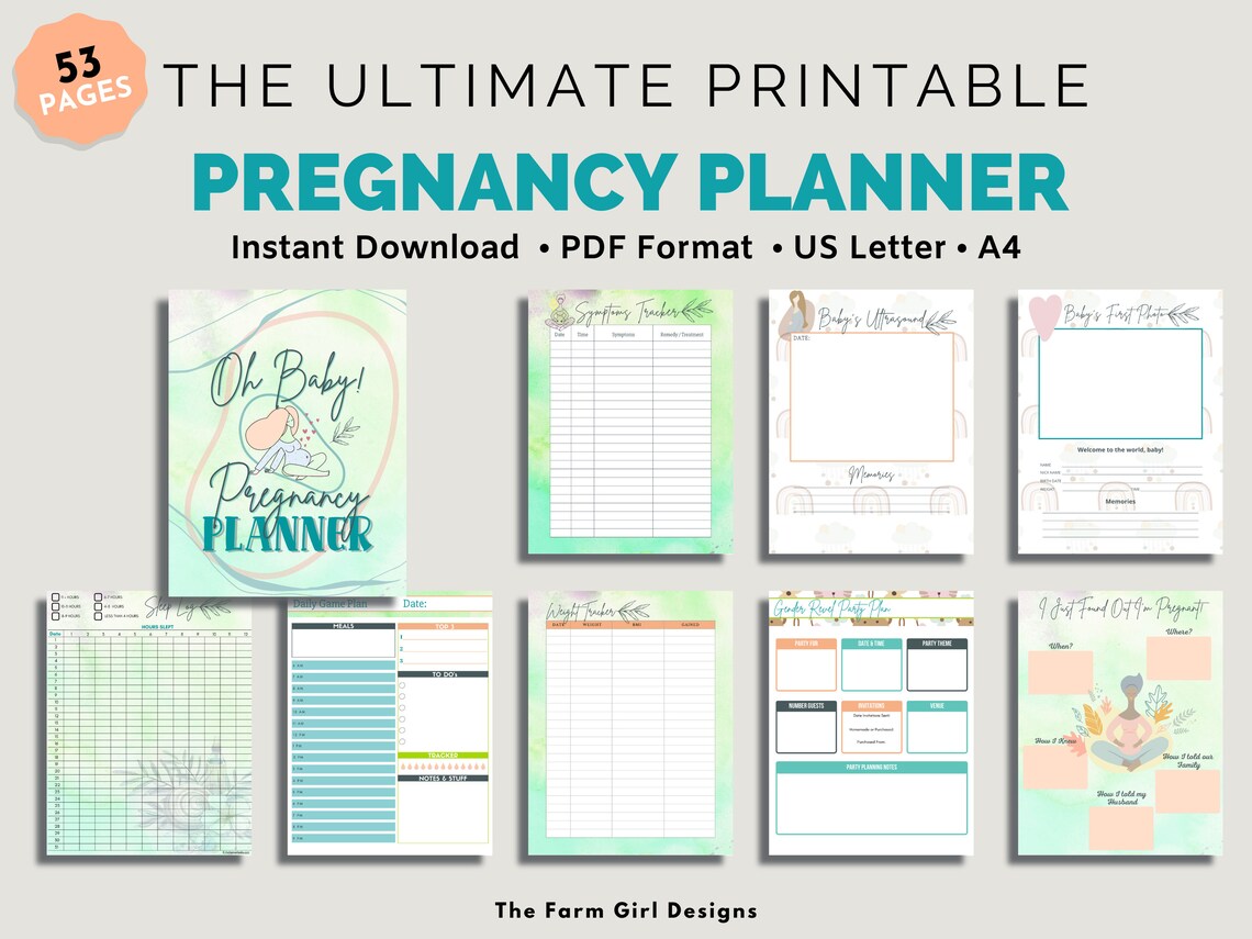 Printable Pregnancy Planner Pregnancy Journal Baby Planner | Etsy