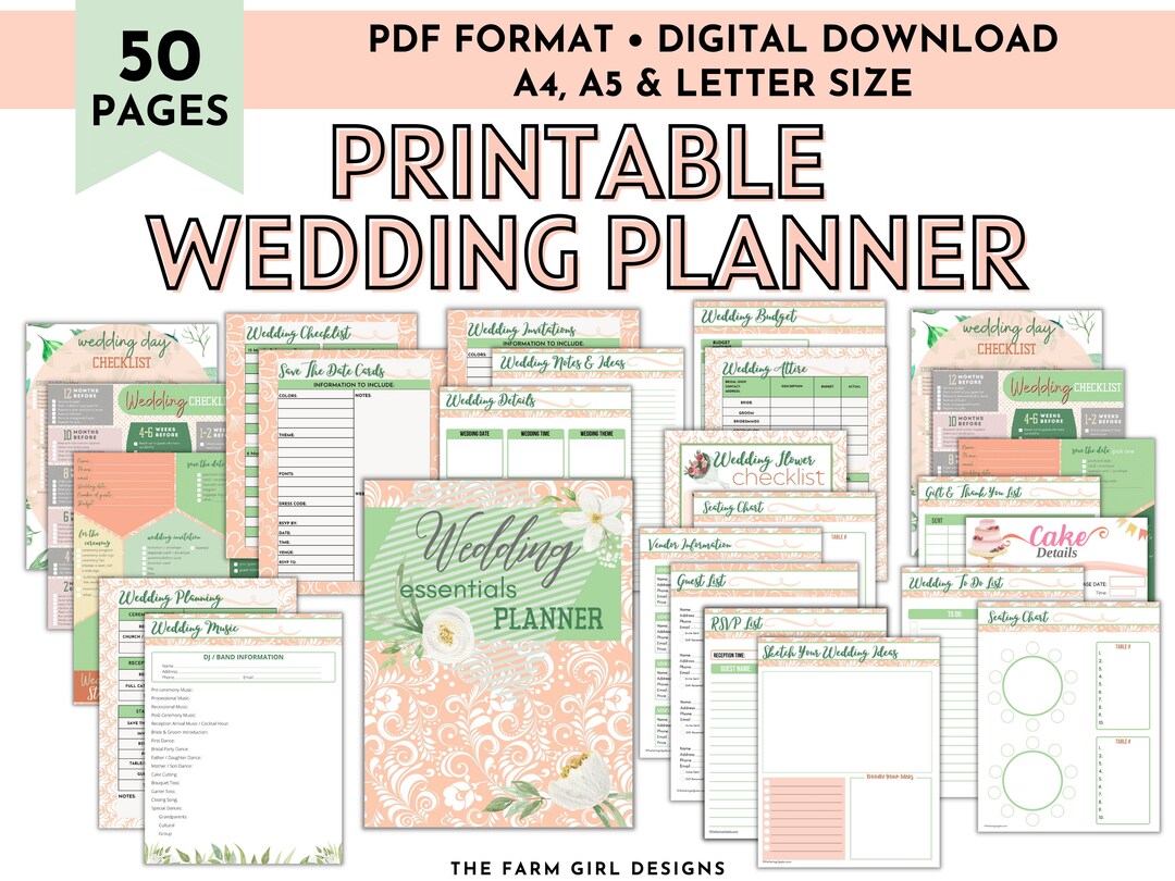 Printable Wedding Planner Kit, Wedding Planner, Ultimate Wedding Day ...