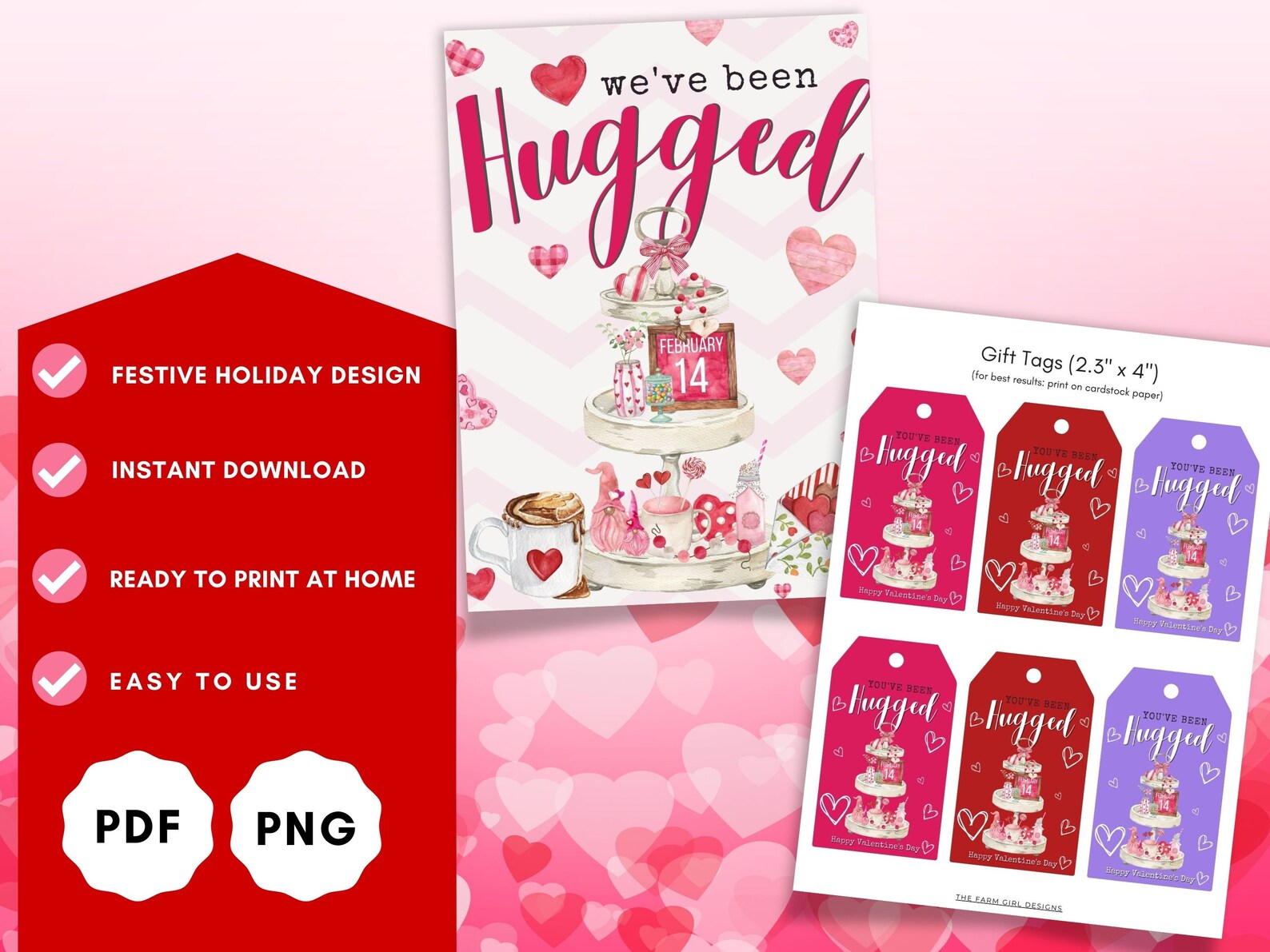 Printable We've Been Hugged Valentine Kit, I've Been Hugged Valentine's ...