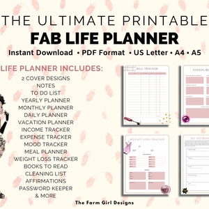Fab Life Printable Planner, Printable Planner, Daily Planner, Goal ...