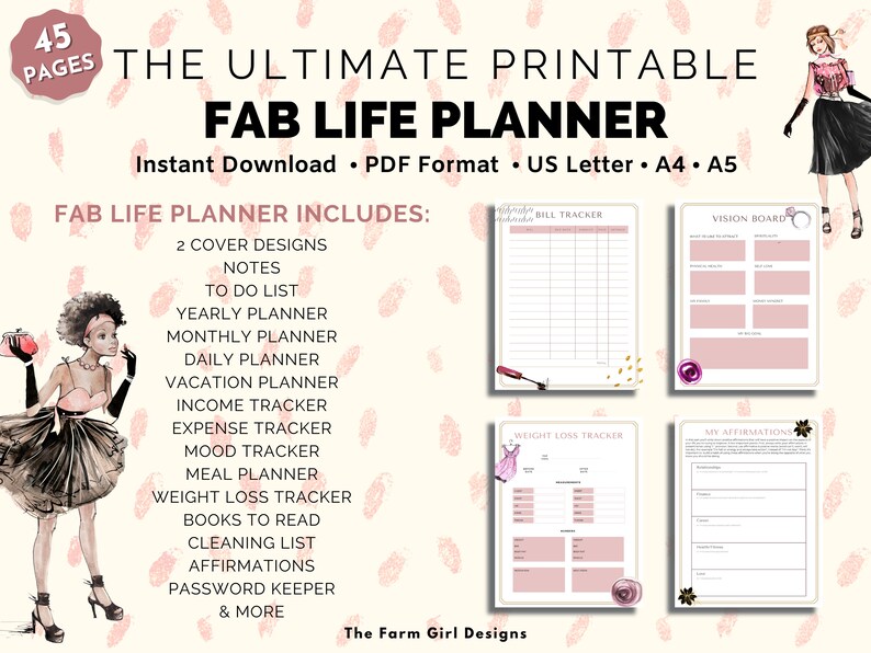 Fab Life Printable Planner Printable Planner Daily Planner - Etsy