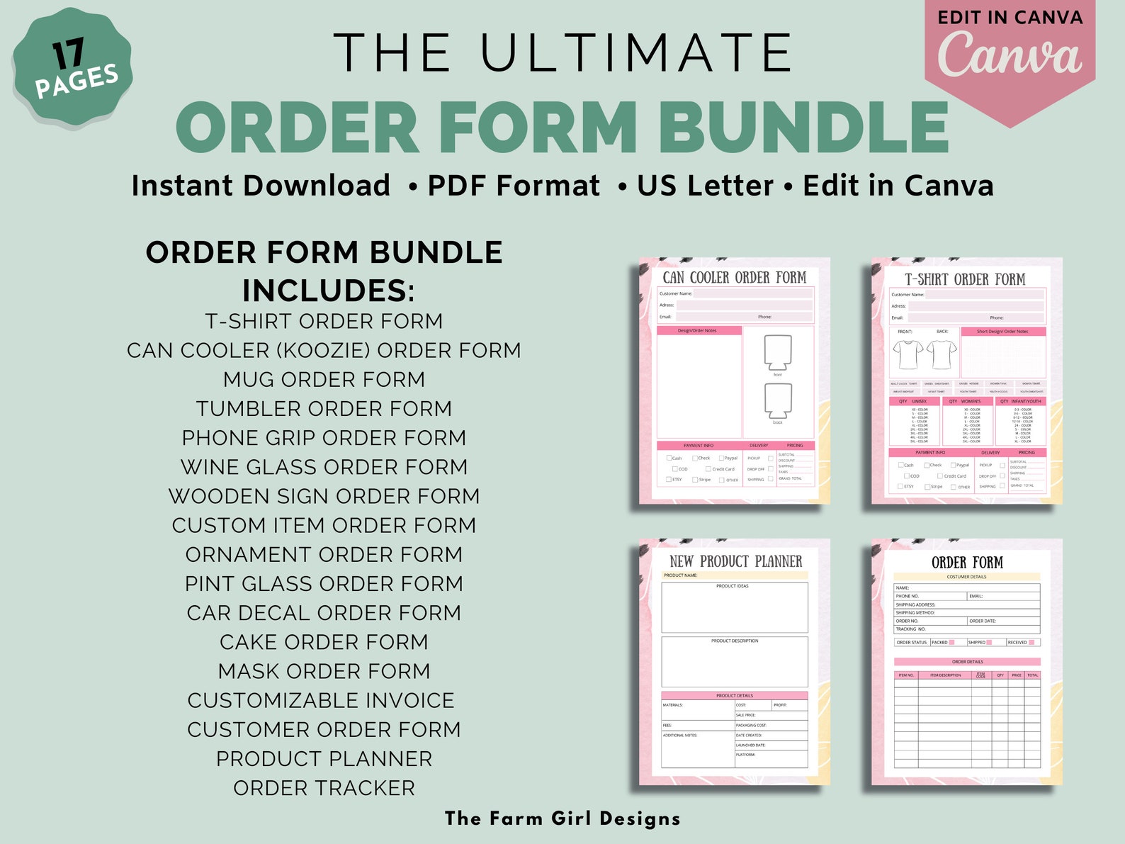 Order Form for Craft Fair, Order Forms for Craft Business, Custom ...