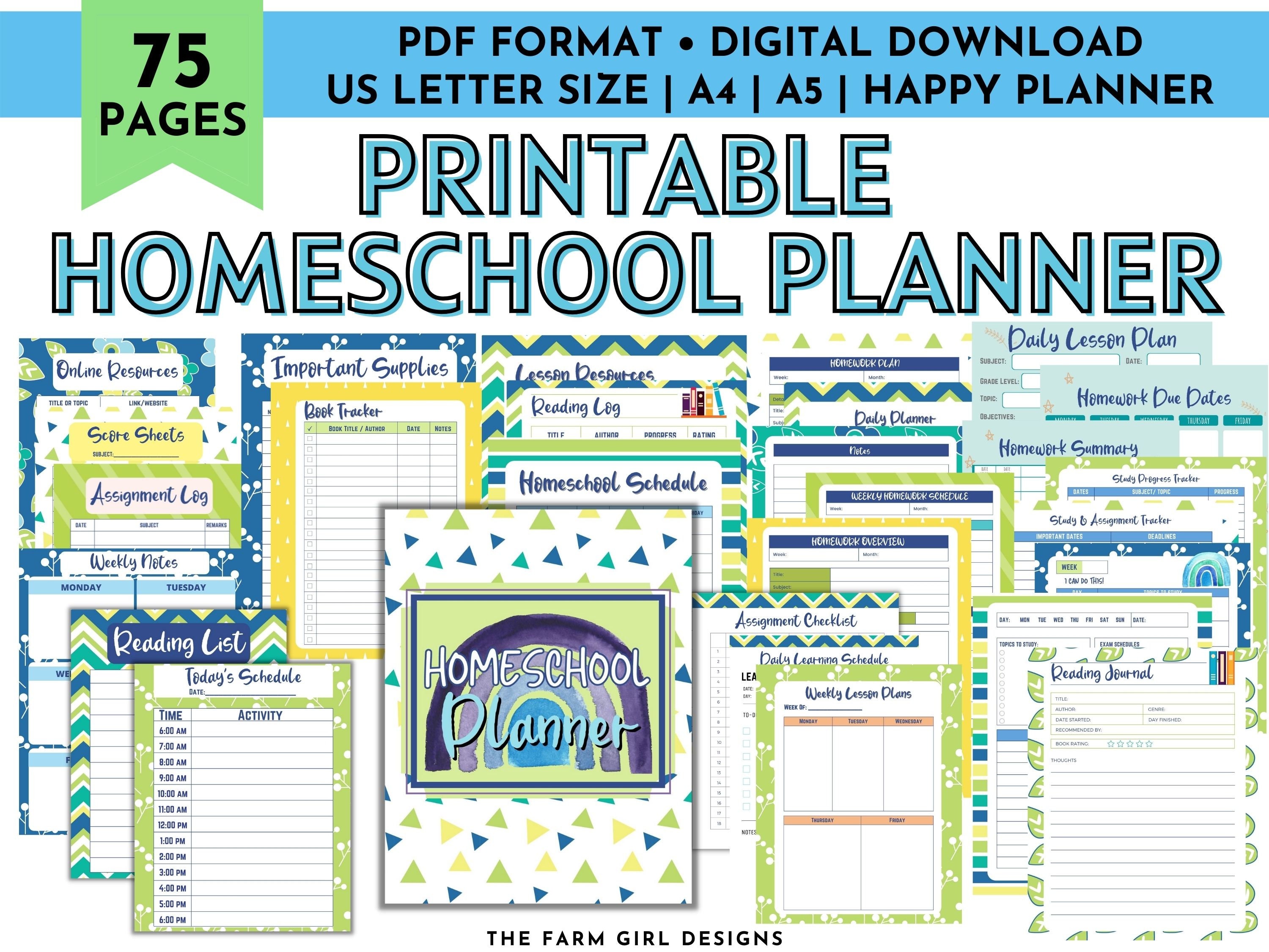 Printable Homeschool Planner Homeschool Printable Homeschool - Etsy