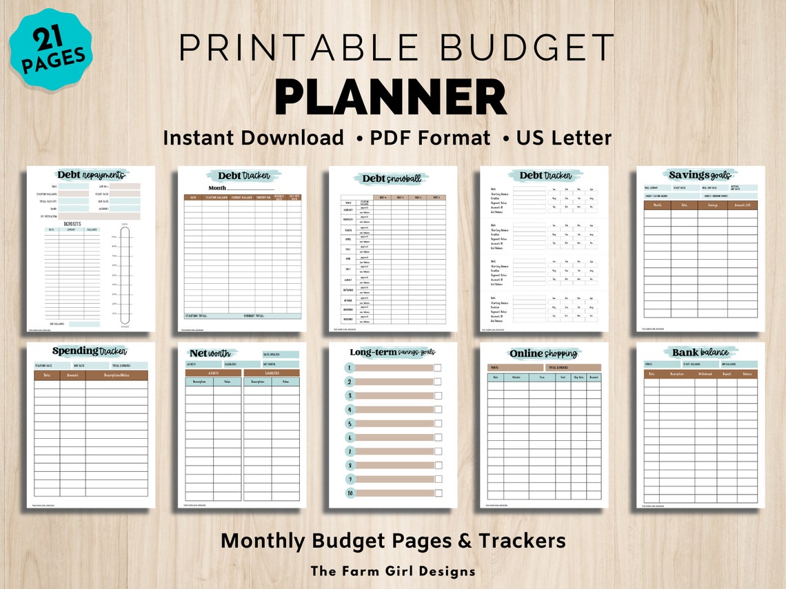 Printable Budget Worksheets, Monthly Budget Planner, Income & Expense ...