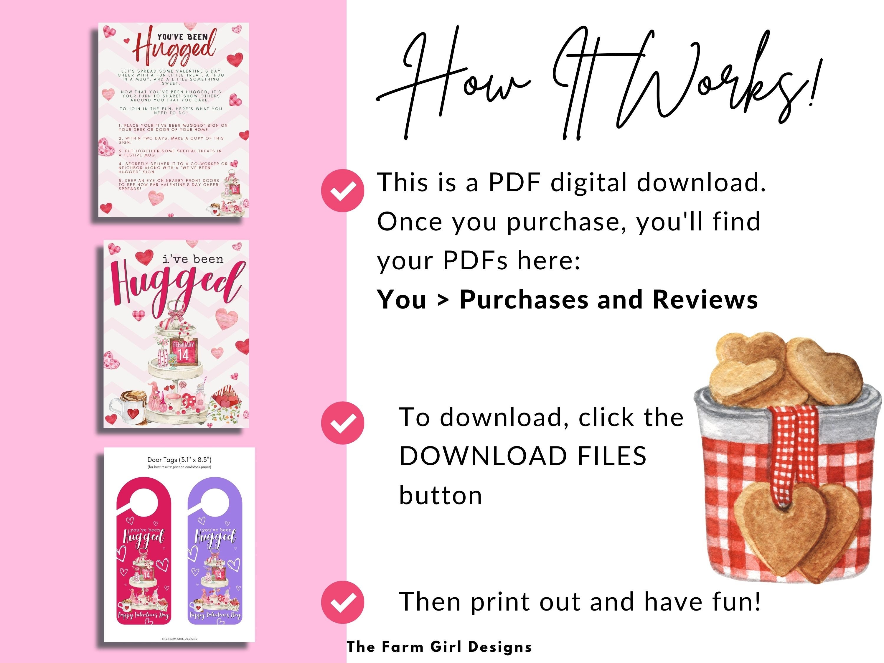 Printable We've Been Hugged Valentine Kit, I've Been Hugged Valentine's ...