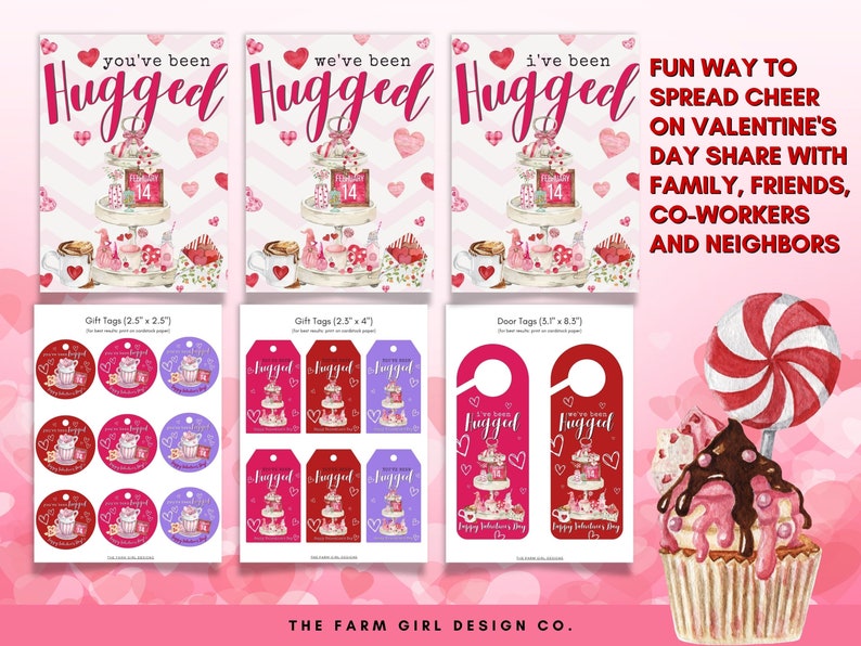 Printable We've Been Hugged Valentine Kit, I've Been Hugged Valentine's ...