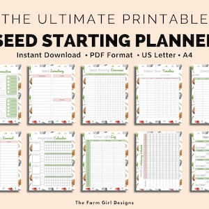 Seed Starting Planner, Garden Planner, Gardening Planner, Seed ...
