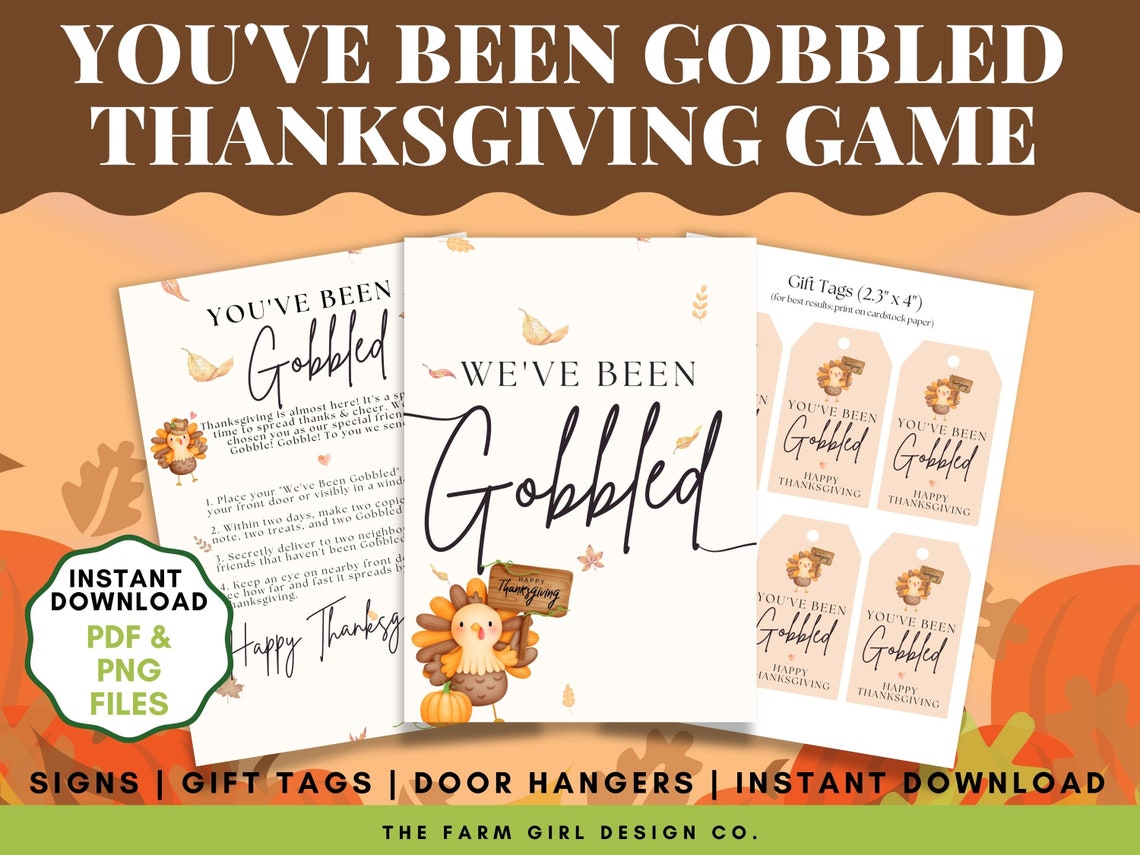 You've Been Gobbled Thanksgiving Game Printable We've - Etsy