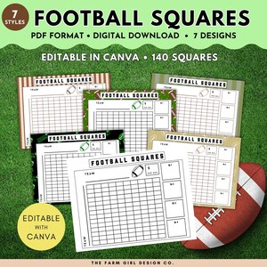 Printable Football Square Template, 100 Square Football Pool Template ...