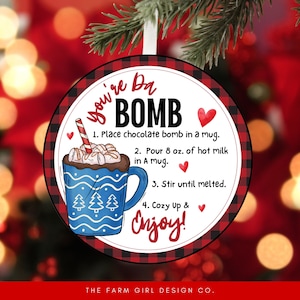 Printable Hot Cocoa Bomb Gift Tags, Hot Chocolate Bomb Tags, DIY ...