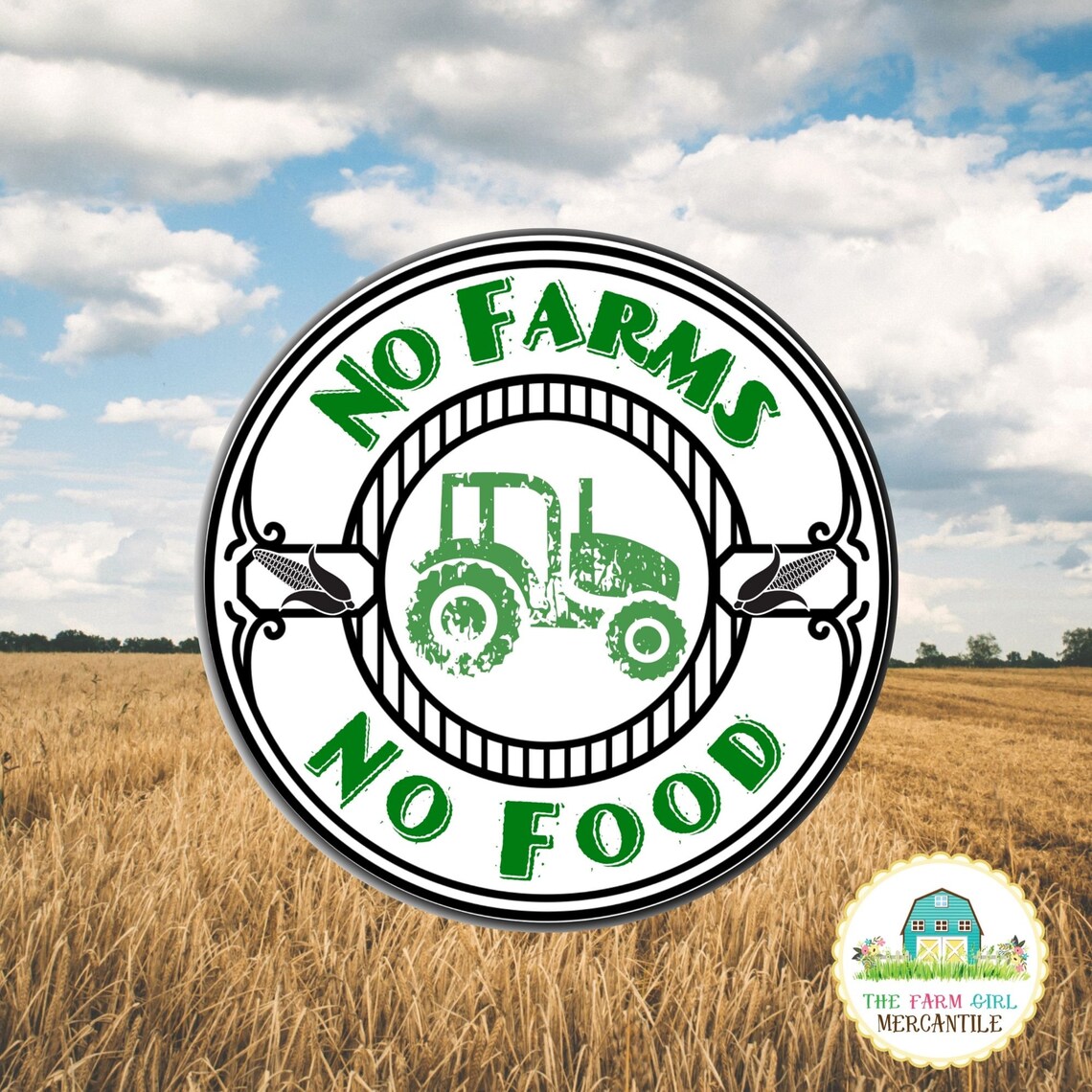 No Farms No Food Vinyl Sticker John Deere Tractor Sticker - Etsy