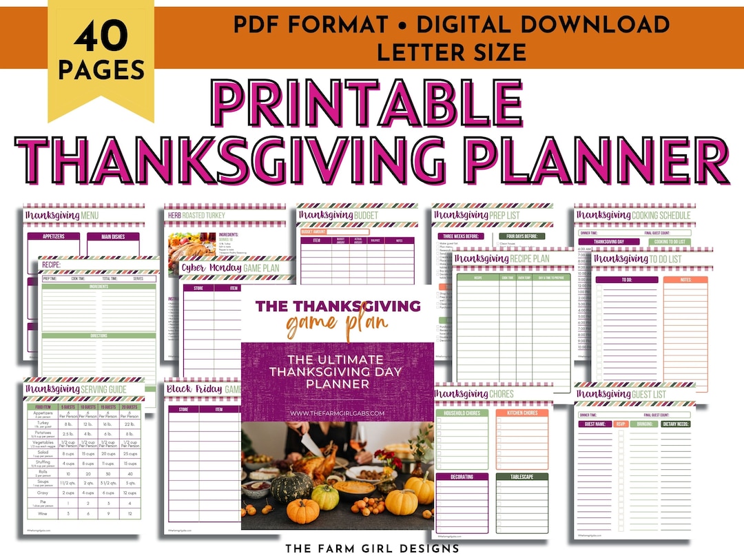 Printable Thanksgiving Planner | Holiday Planner | Thanksgiving Planner ...