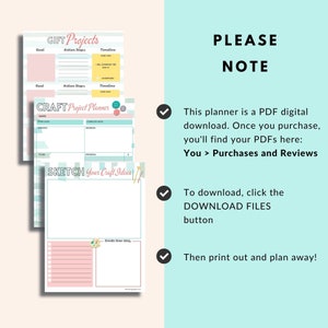Craft Project Binder, Craft Planner, Craft Project Planner PDF, Craft ...