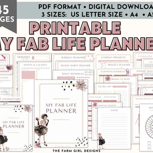 Fab Life Printable Planner, Printable Planner, Daily Planner, Goal ...