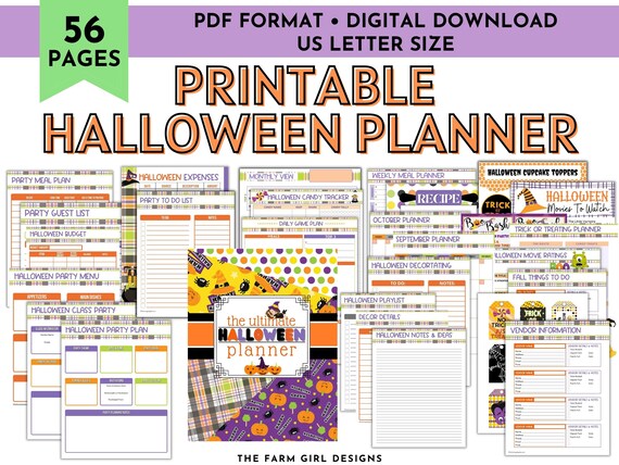 Halloween Planner Printable Halloween Party Planning Kit - Etsy