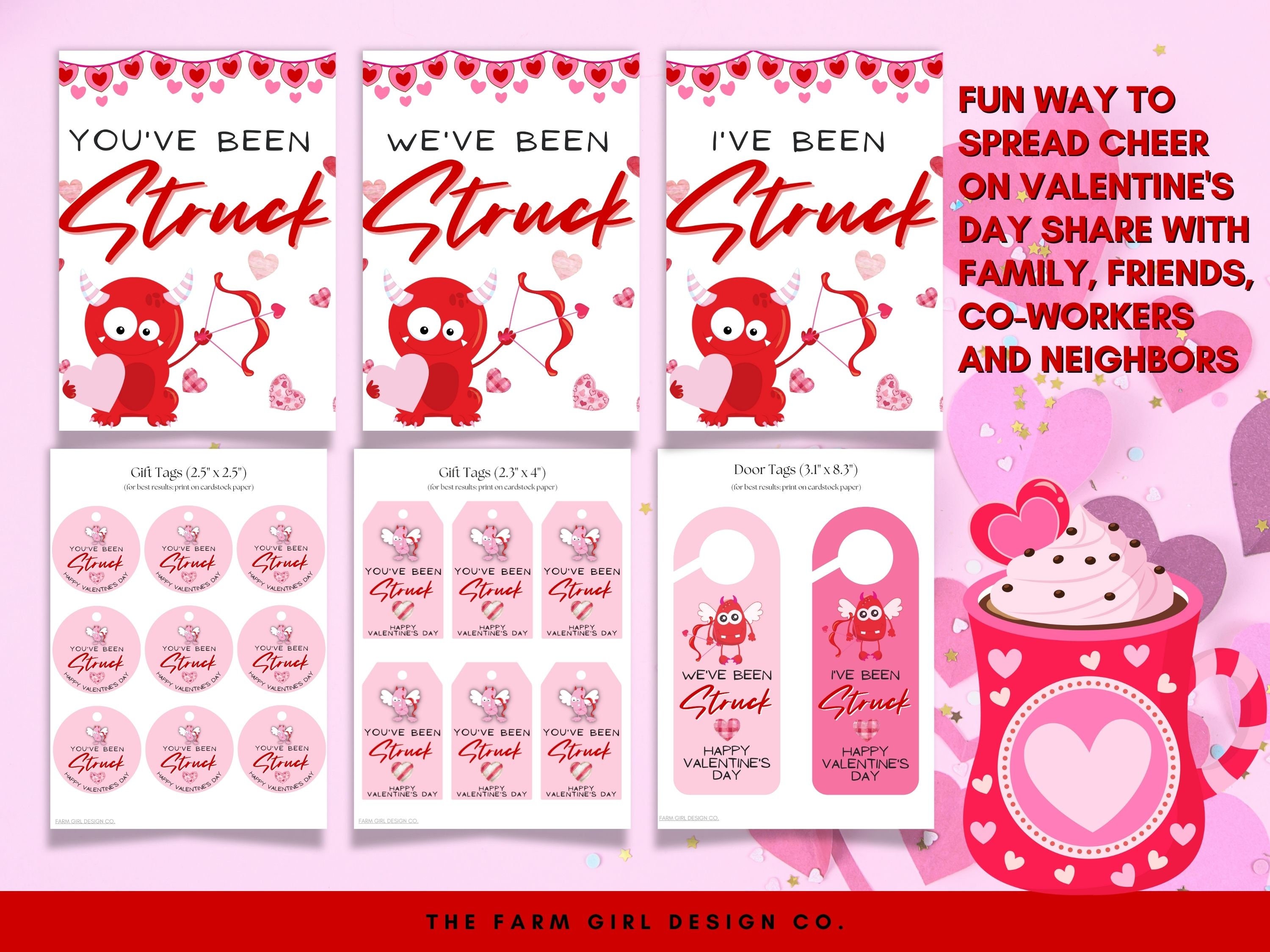 Printable You've Been Struck Valentine Kit I've Been - Etsy