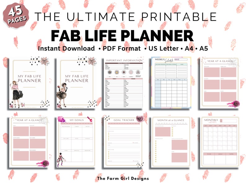 Fab Life Printable Planner, Printable Planner, Daily Planner, Goal ...