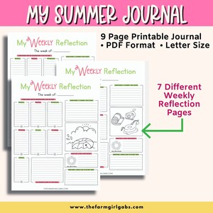 Kids Daily Journal Printable, Summer Journal for Kids, Kids Printable ...