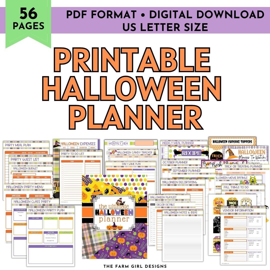 Halloween Planner Printable, Halloween Party Planning Kit, Halloween ...