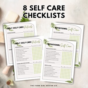 Self Care Checklist Bundle, Self Care Tracker, Self Care Challenge ...