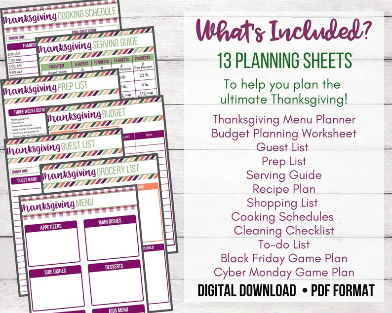 Printable Thanksgiving Planner | Holiday Planner | Thanksgiving Planner ...