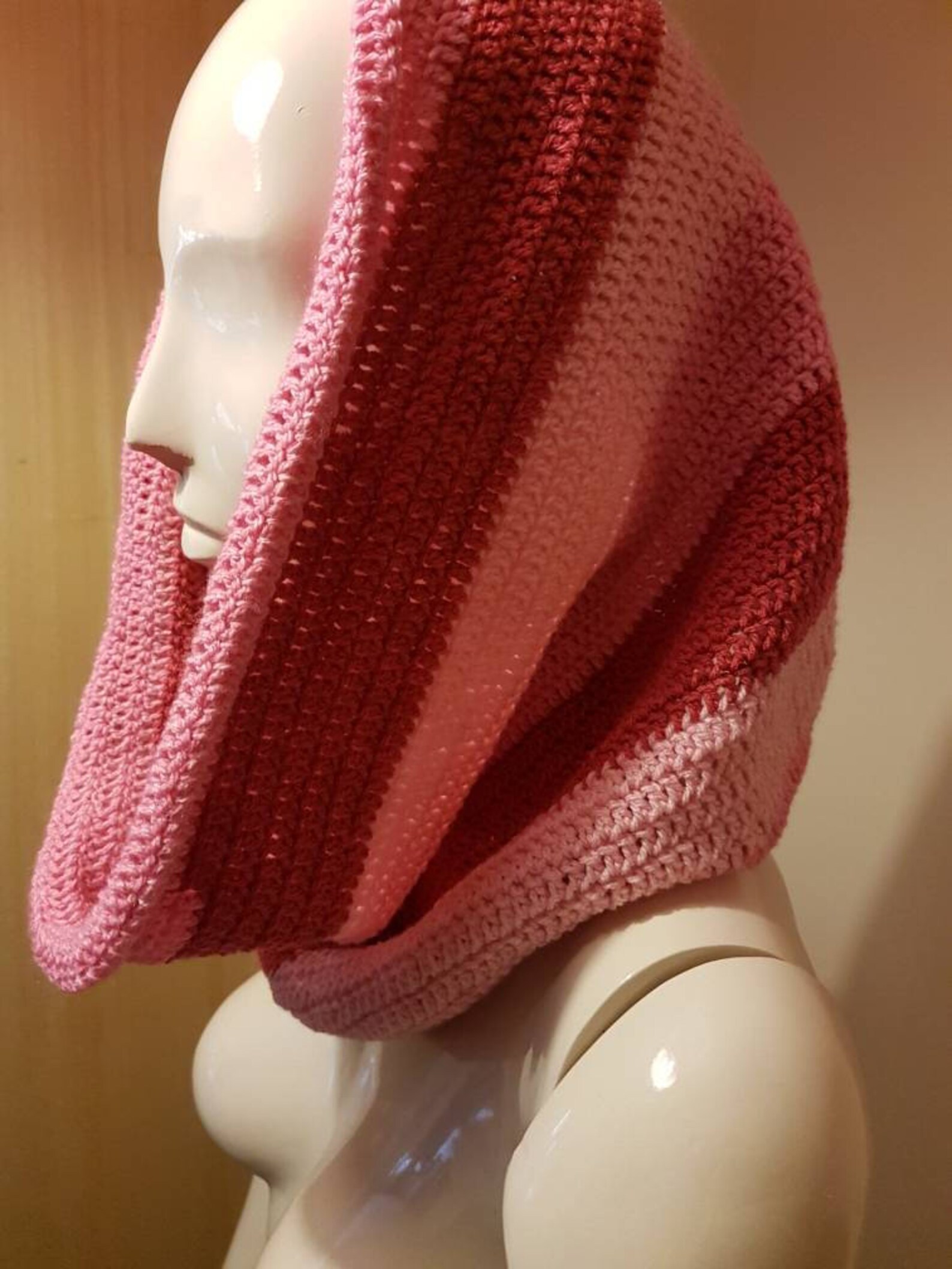 Handmade Pink Infinity Scarf - Etsy UK