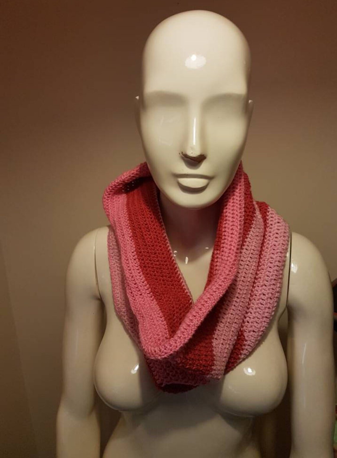 Handmade Pink Infinity Scarf - Etsy UK