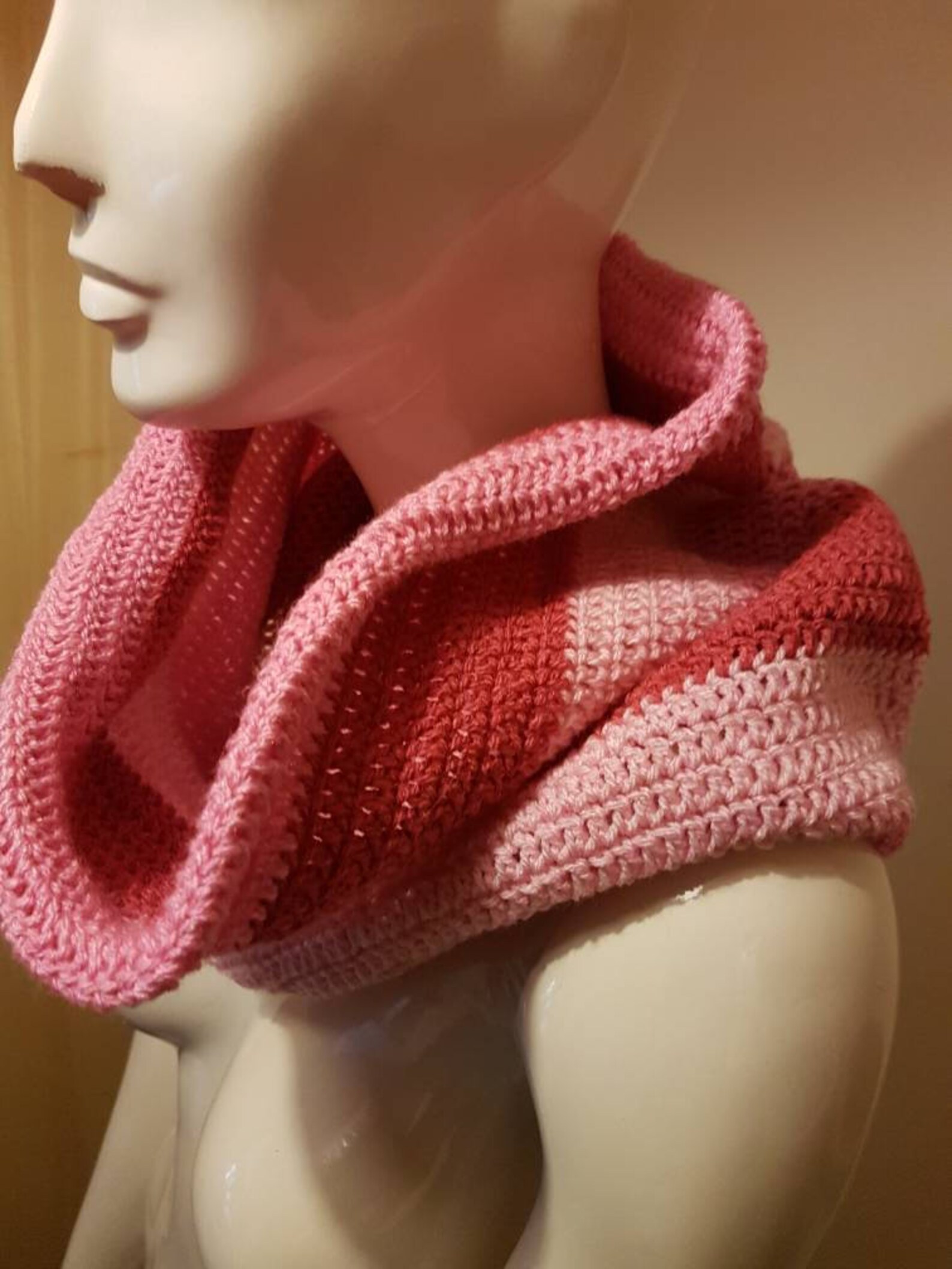 Handmade Pink Infinity Scarf - Etsy UK