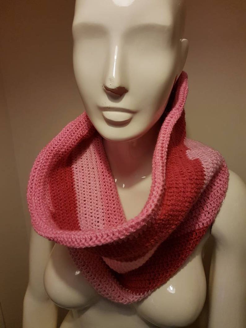 Handmade Pink Infinity Scarf - Etsy UK