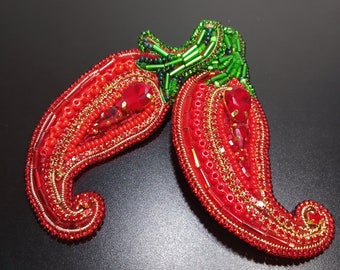 Beaded Red Dress Pin - Etsy