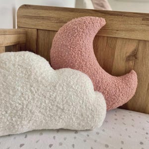 Moon & Cloud Pillow, Nursery Decor, Girls Boys Bedroom Decor, Cloud ...