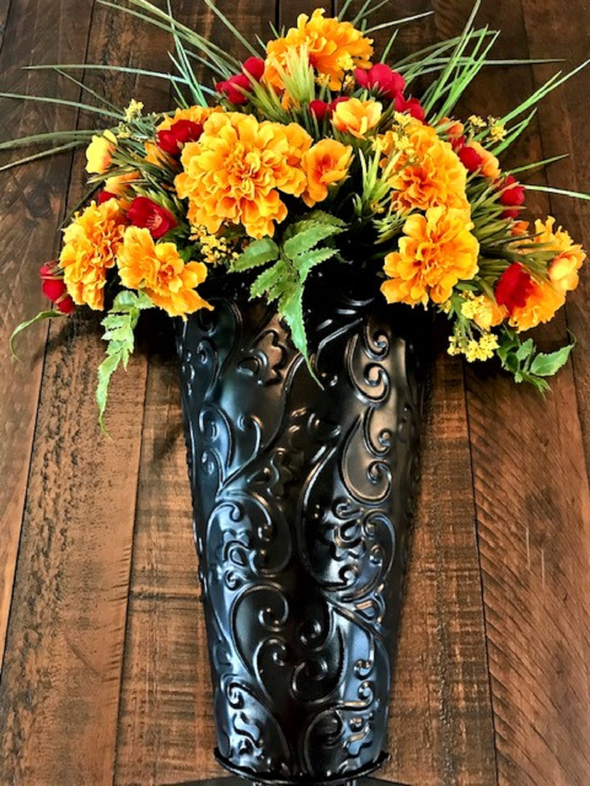 Wall Flower Arrangement Wall Flower Decor Sconce With - Etsy