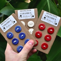 Handmade Ceramic Conversation Heart Buttons, Set of 6 - Etsy
