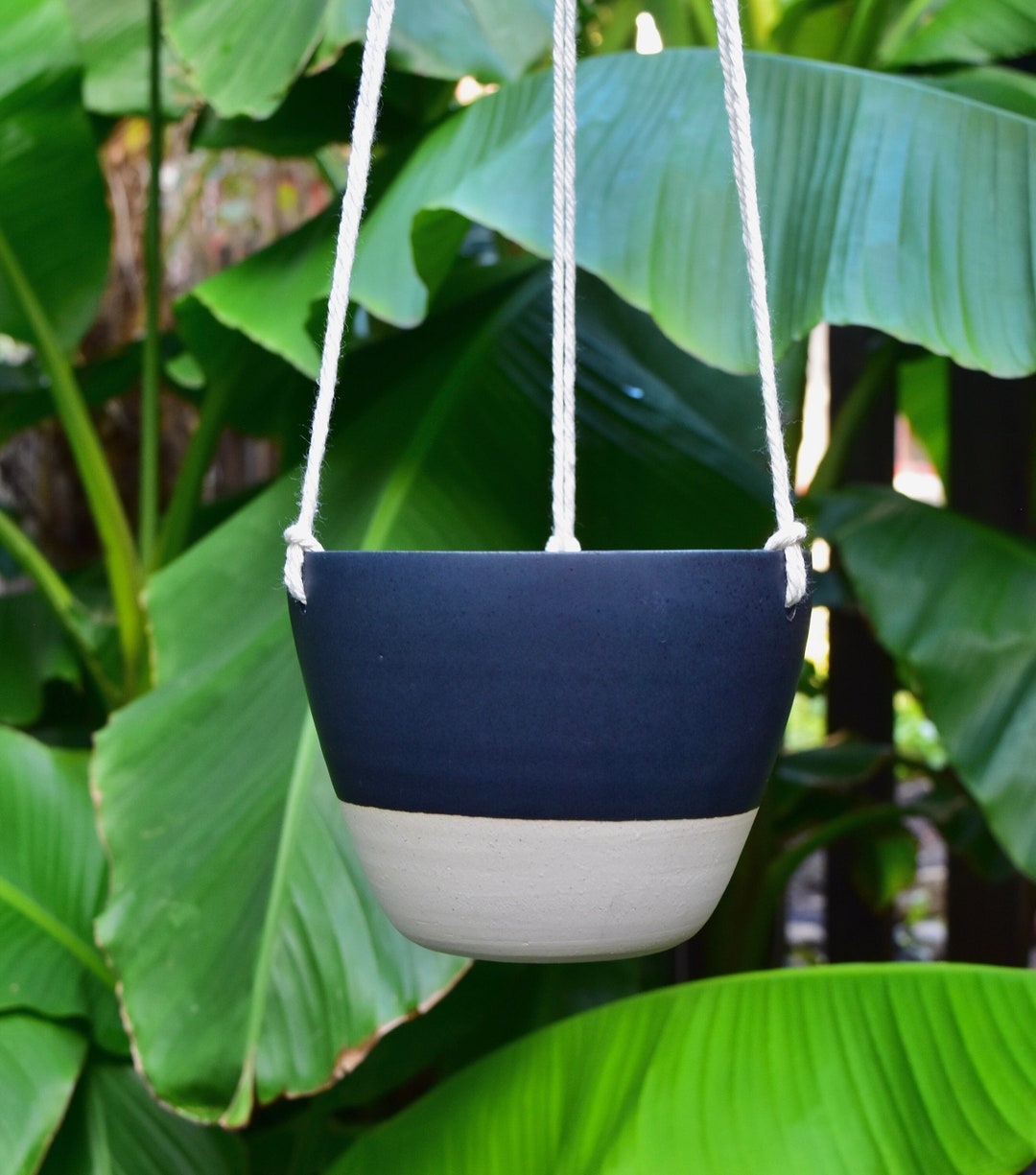 Handcrafted Ceramic Succulent Hanging Planter With Drainage Holes ...