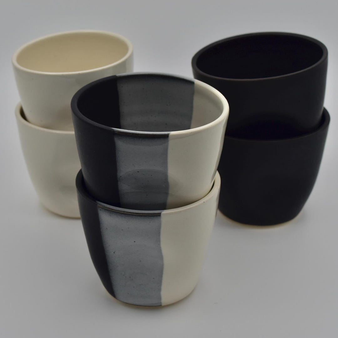 Large Handmade 8oz Ceramic Espresso Cups With Thumb Indent, Comfortable ...