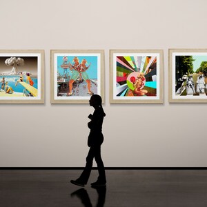 Gift for Him | Middle Finger Collage Art Print | Retro Wall Décor ...