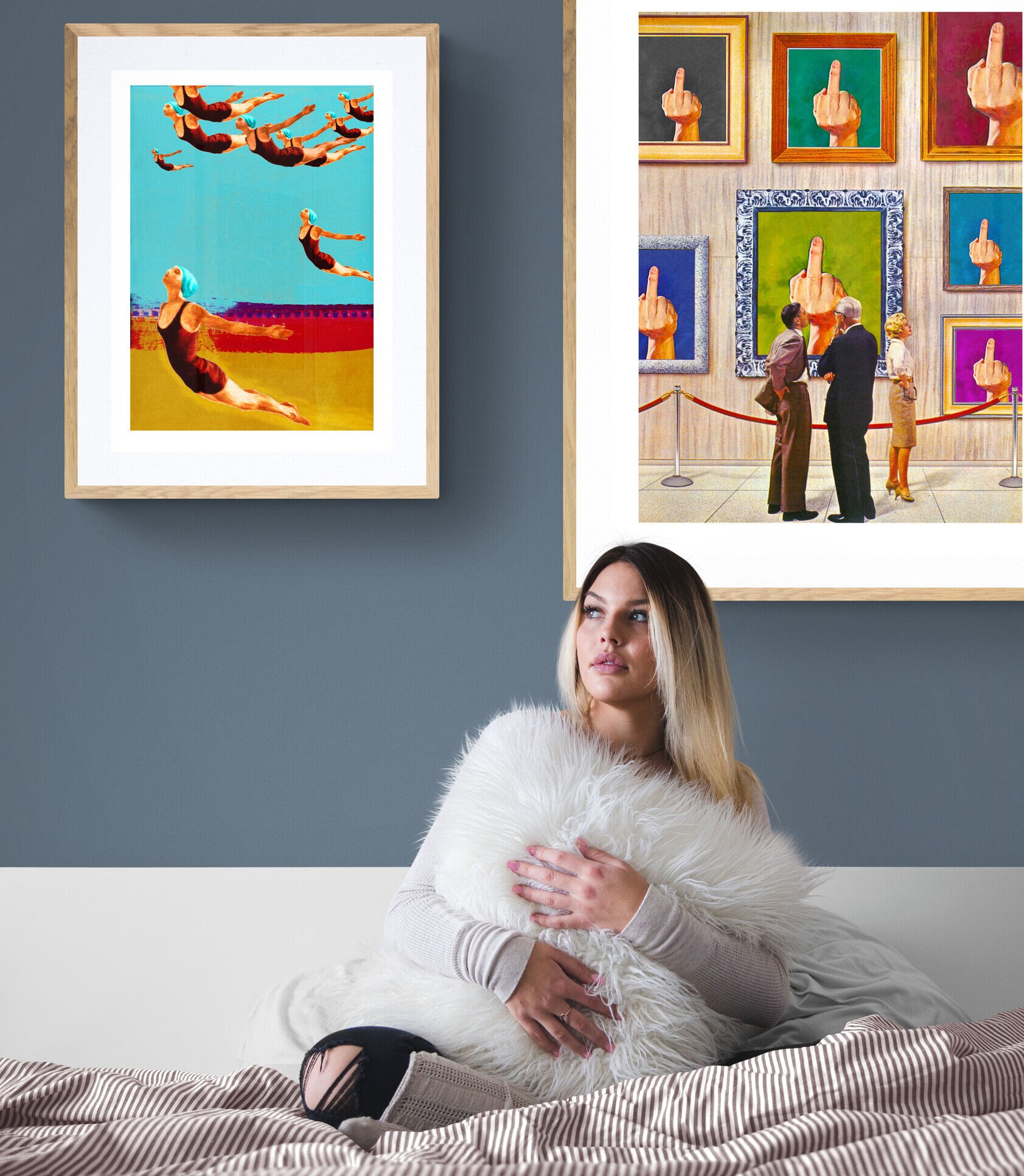 The Finger Art Print Retro Wall Art 60's 70's - Etsy