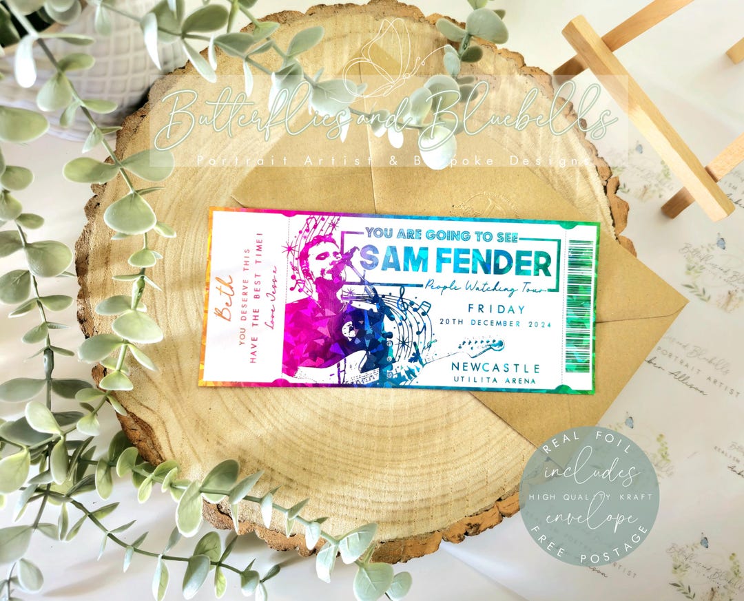 Sam Fender Ticket Sam Fender Sam Fender Merch Sam Fender Personalised ...