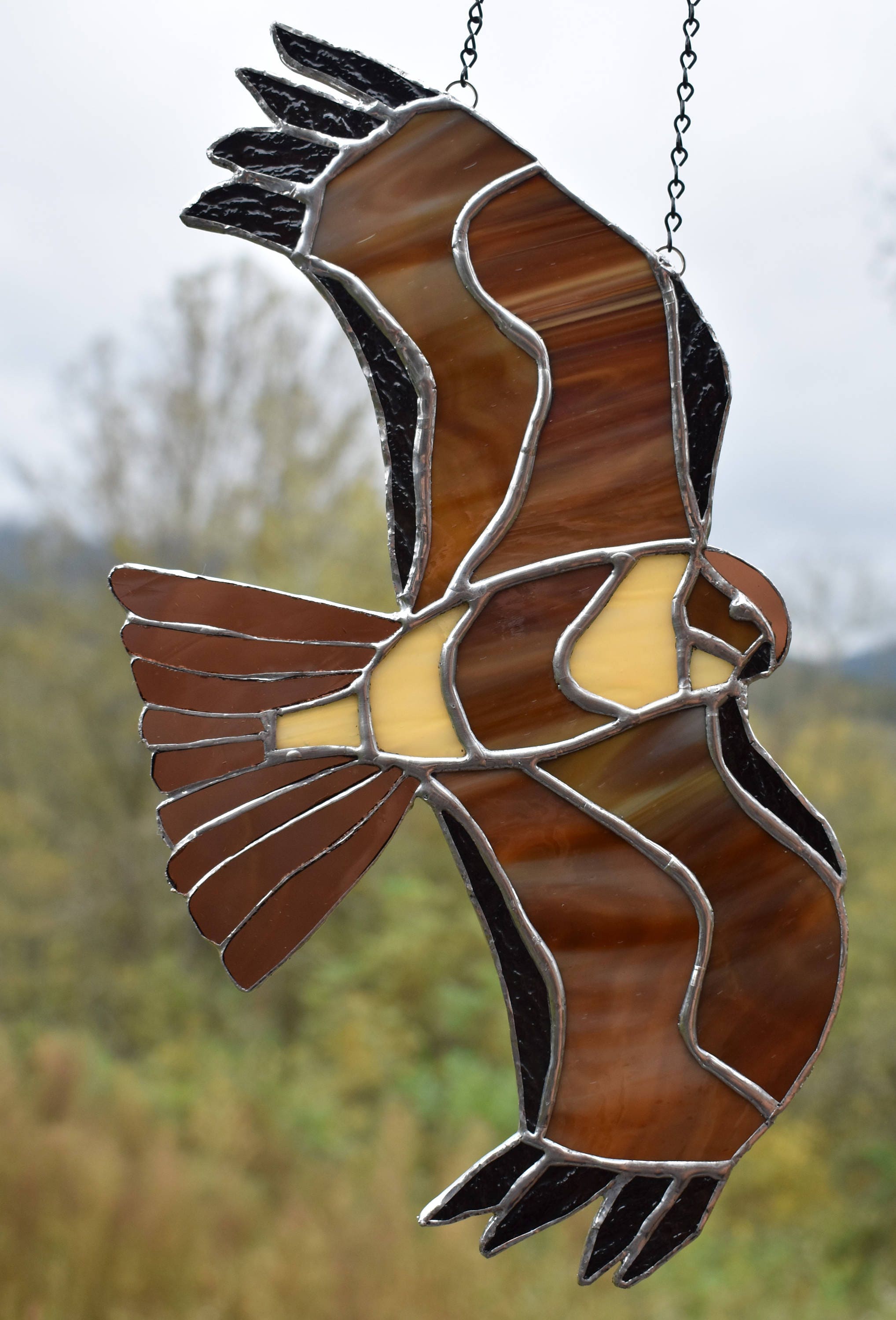 Red-Tailed Hawk Stained Glass | Etsy